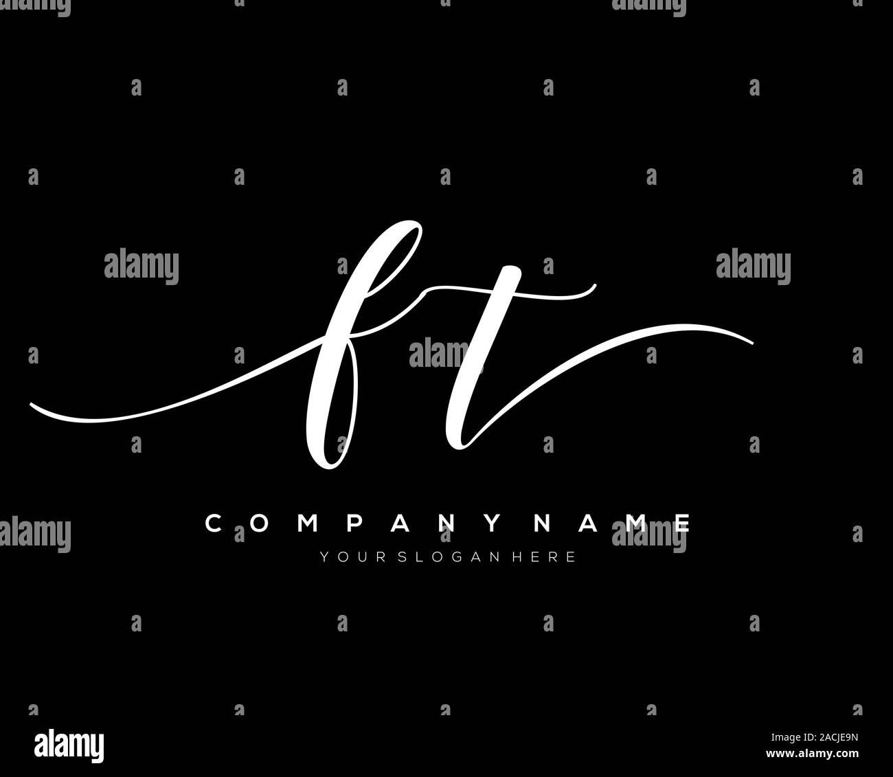 FT Letter initial handwriting logo vector Stock Vector Image & Art - Alamy