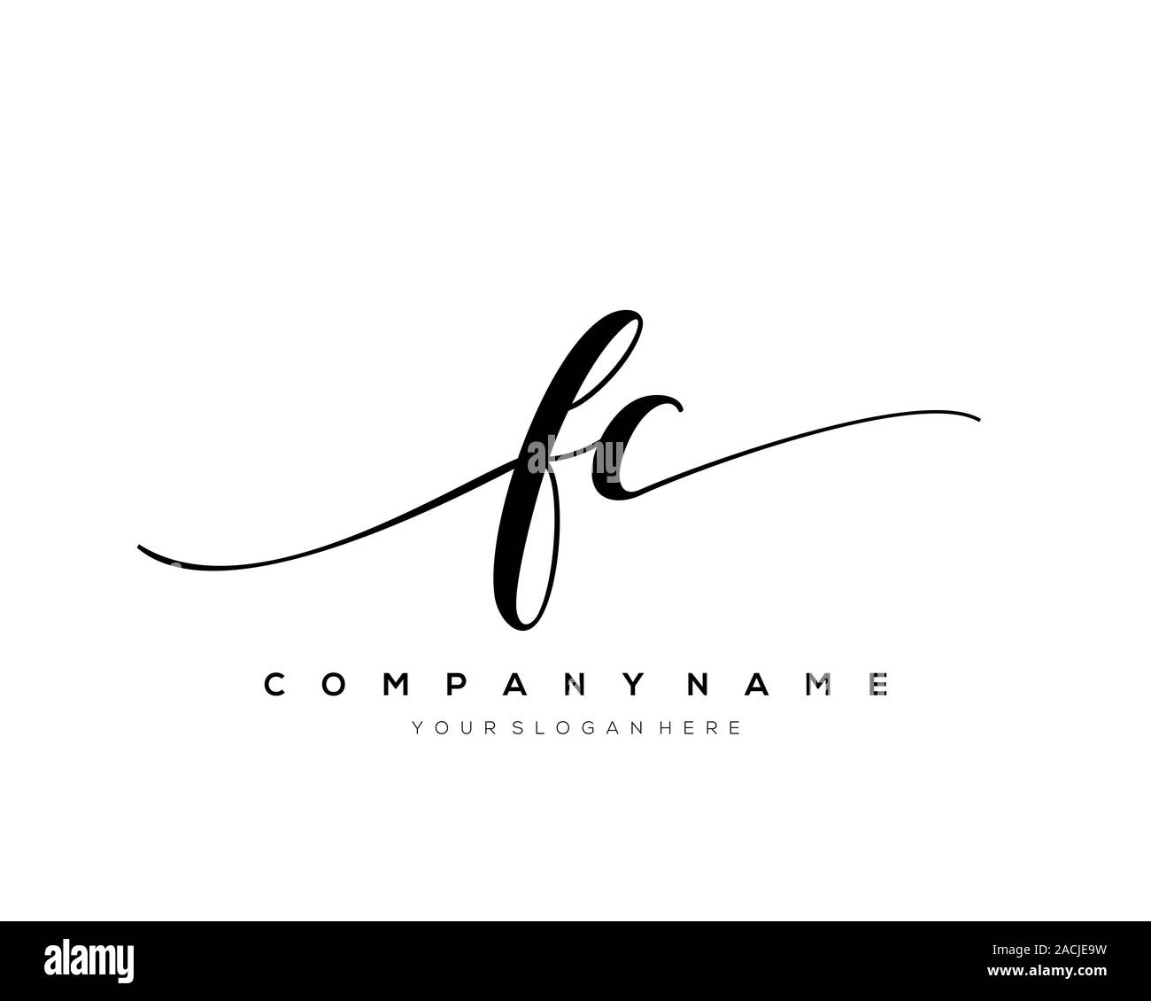 FC Letter initial handwriting logo vector Stock Vector Image & Art - Alamy