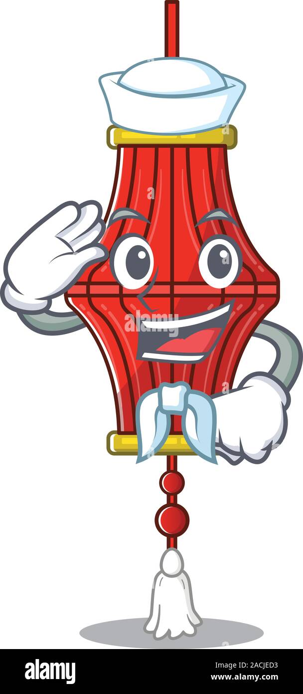 Mascot of Cute chinese paper lanterns Sailor cartoon character Stock ...