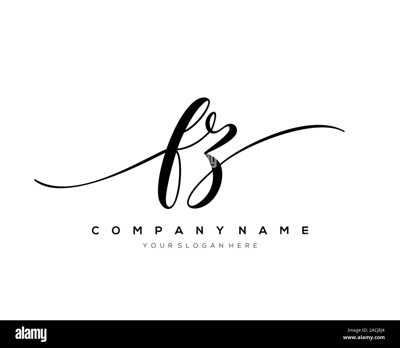 FZ Letter initial handwriting logo vector Stock Vector Image & Art - Alamy
