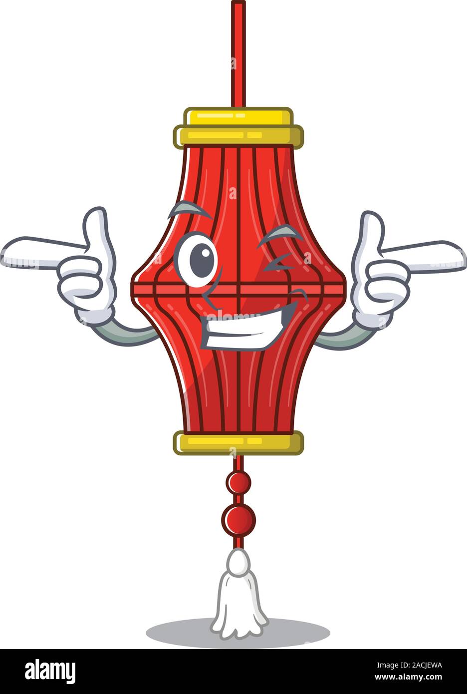 Funny chinese paper lanterns mascot cartoon style with Wink eye Stock ...