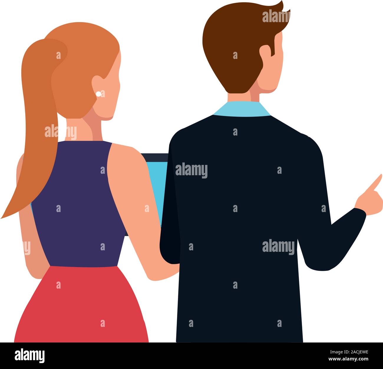 back business couple elegant avatar character Stock Vector Image & Art ...