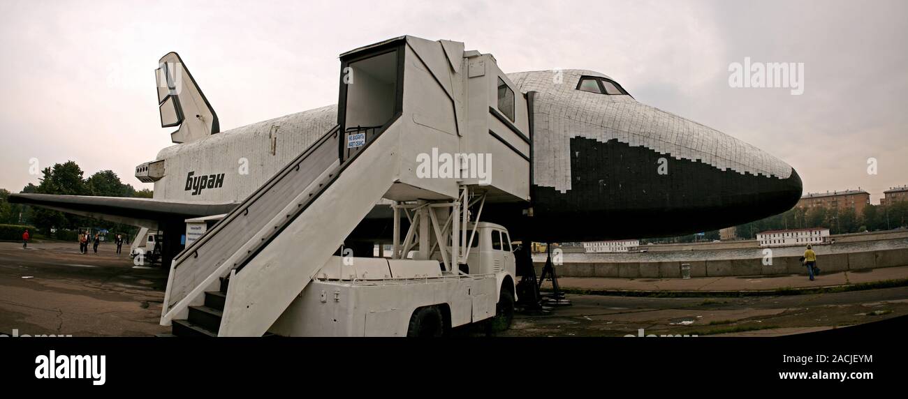 Buran Russian Space Shuttle, displayed in Moscow Culture Park. The ...