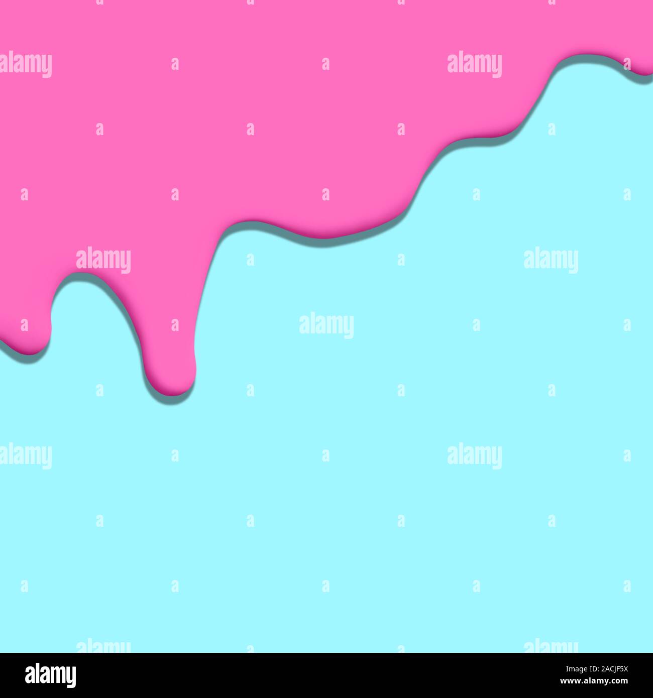 Pink paint flows down blue background. Modern creative layout Stock ...