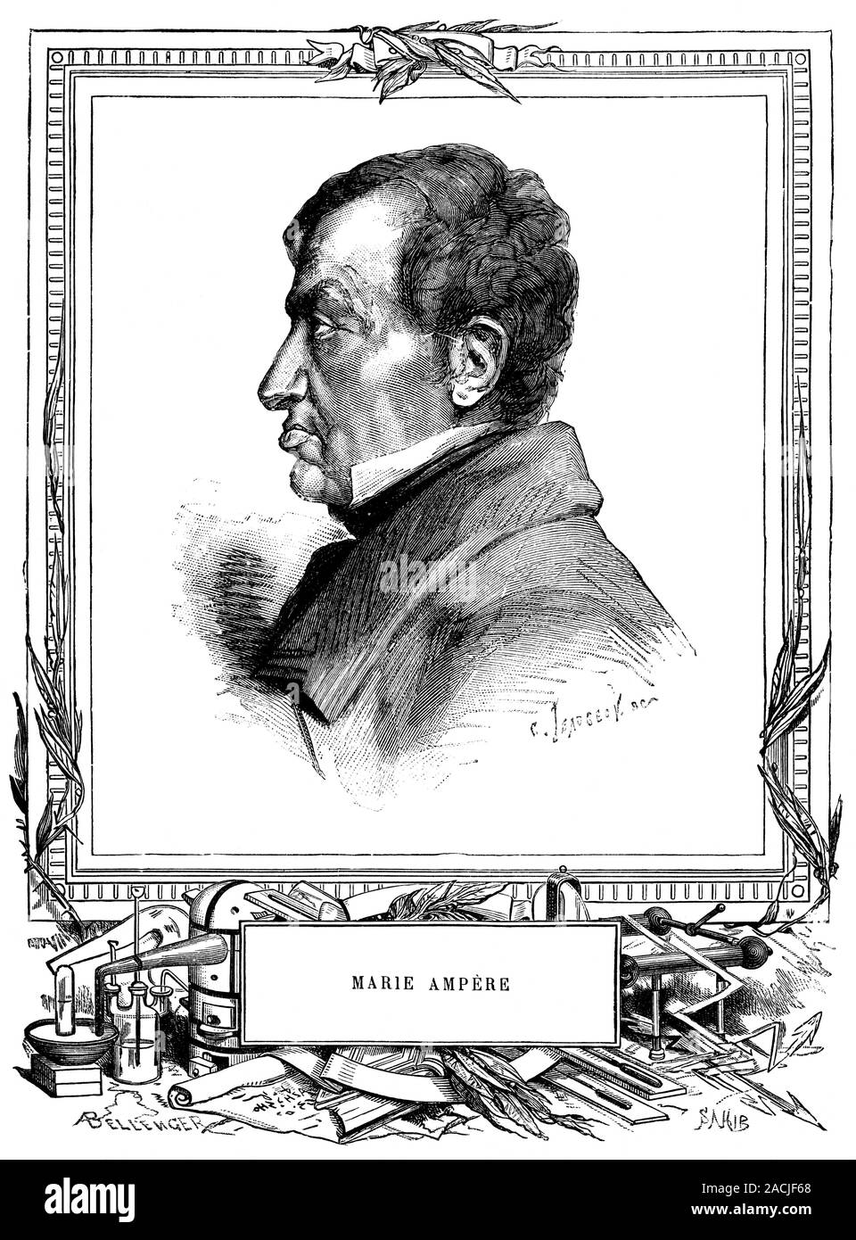 Andre-Marie Ampere (1775-1836), French physicist and pioneer of ...
