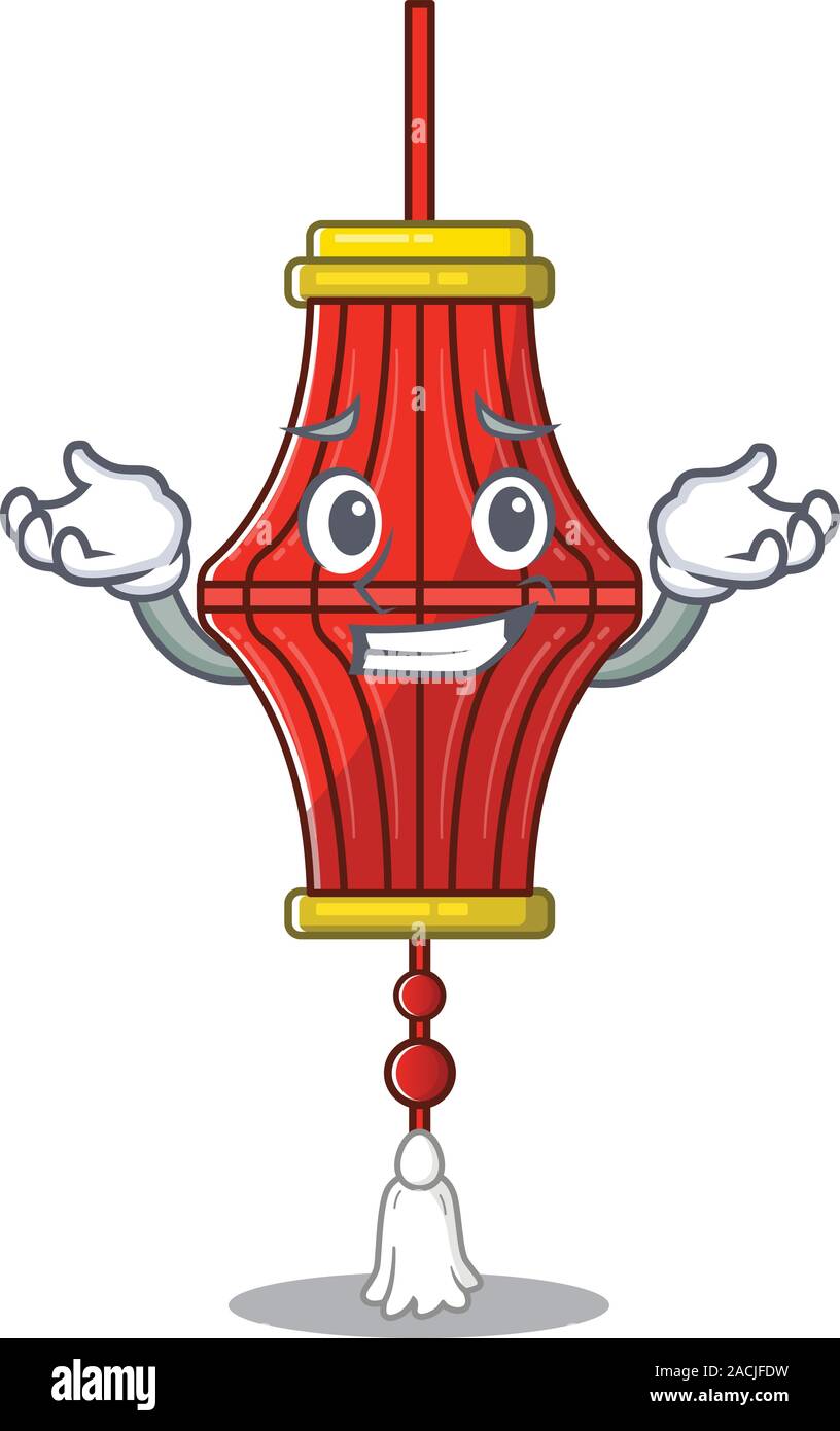 Super Cool Grinning chinese paper lanterns mascot cartoon style Stock ...