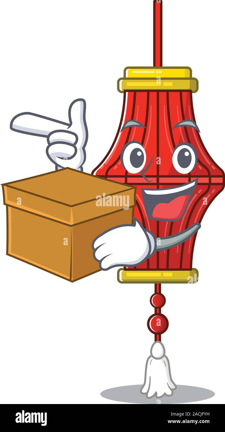 With box Super Funny chinese paper lanterns cartoon character style ...