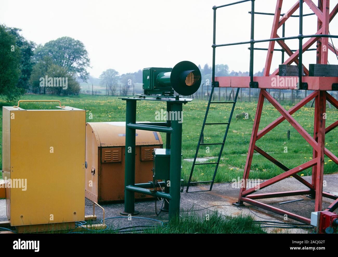 Visibility recorder, also called a nephelometer. This device uses a ...