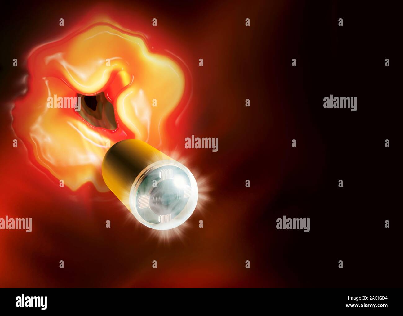 Capsule endoscopes, conceptual image. Computer artwork of a pill camera ...