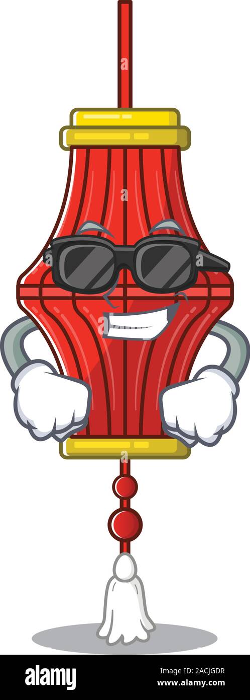 Super cool chinese paper lanterns character wearing black glasses Stock ...