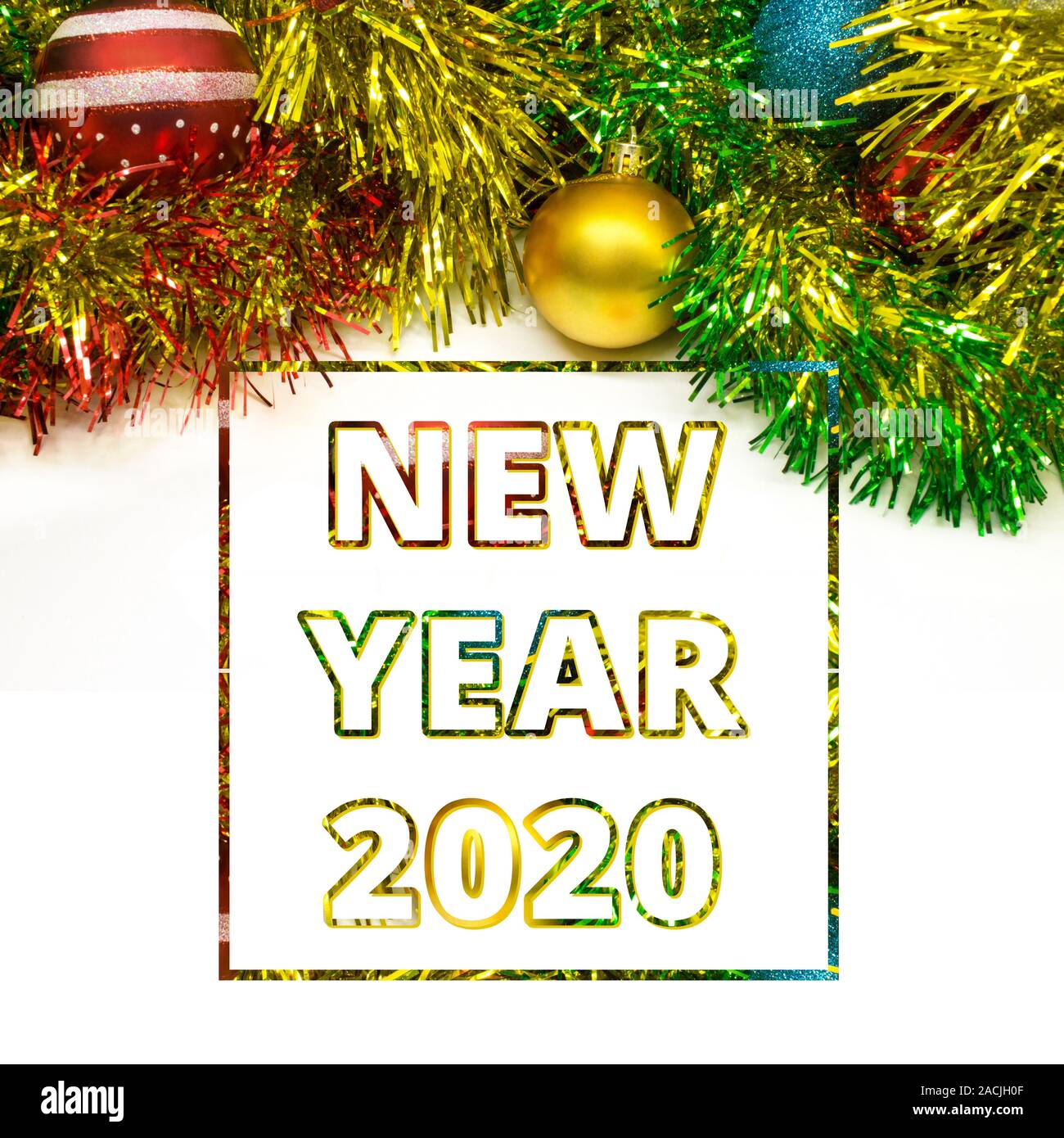 Happy new year 2020 greeting card. Congratulation gold decorated ...