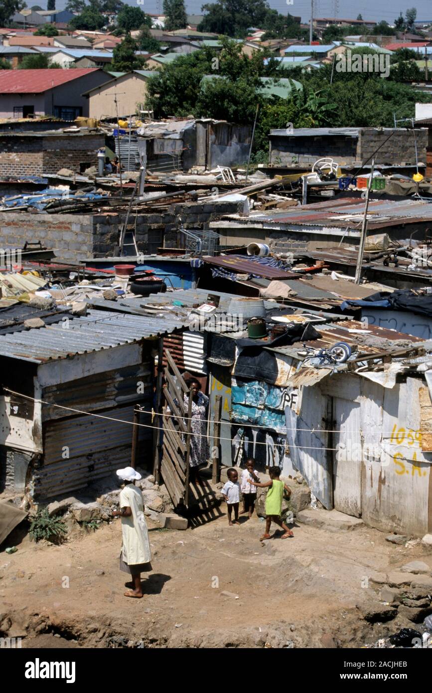 Shanty town. View of Alexandra, Johannesburg, South Africa Stock Photo ...