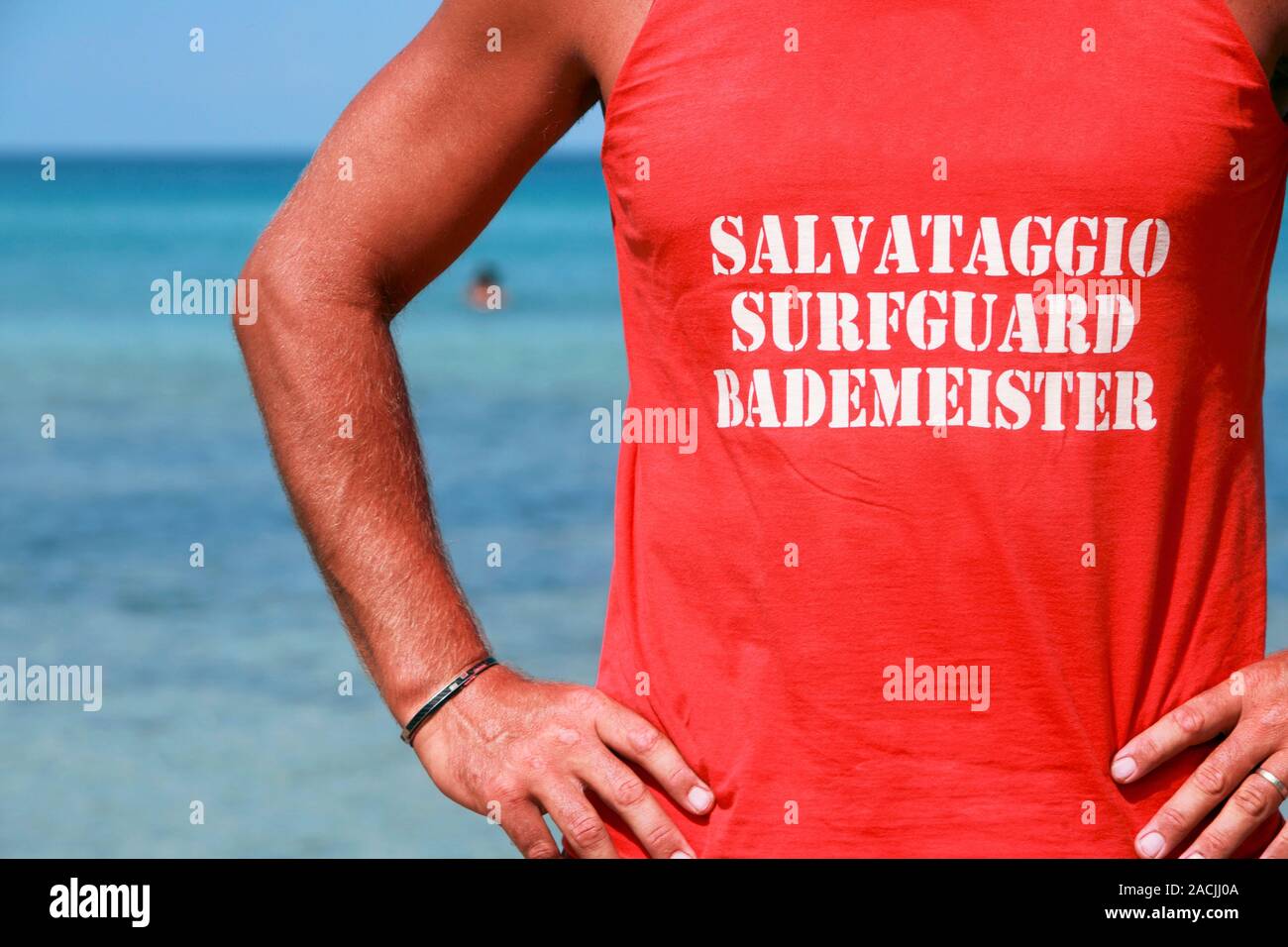Surfguard. Surf specialist lifeguard at a beach Stock Photo - Alamy
