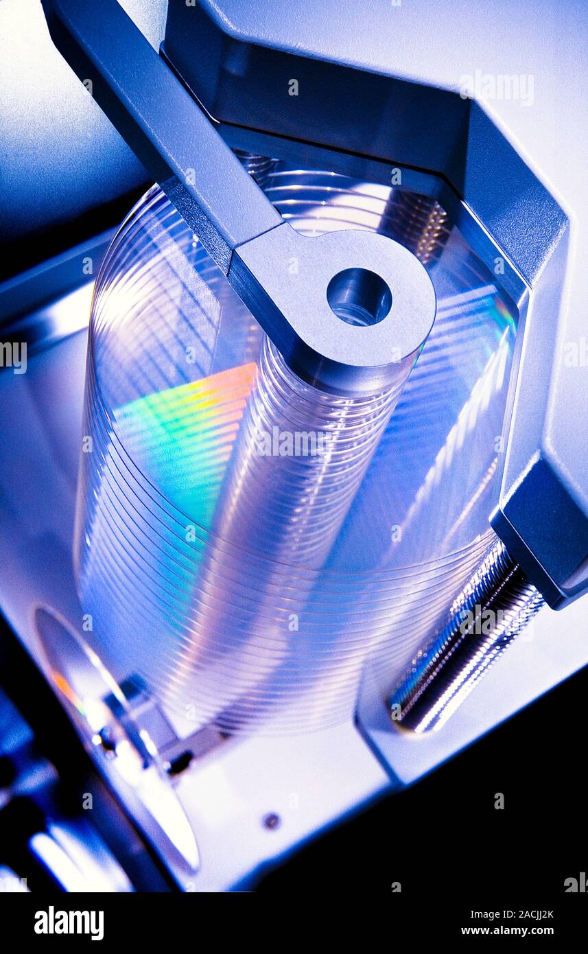 Optical disc production machine. Compact discs (CDs) and digital ...