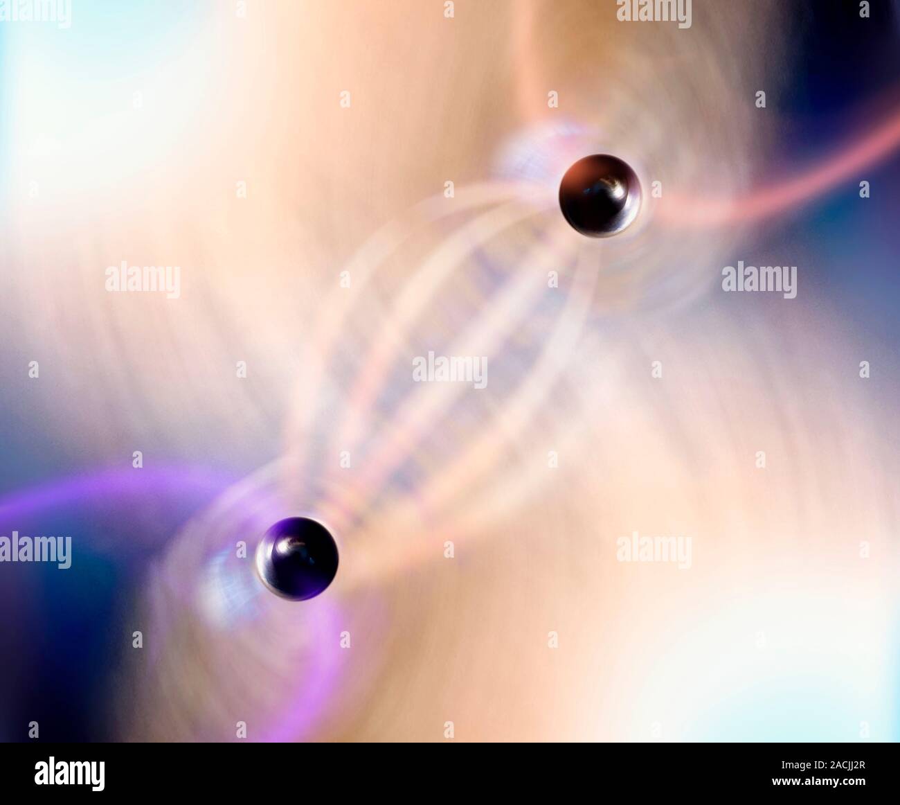 Electromagnetic force. Charged particles interacting through the ...