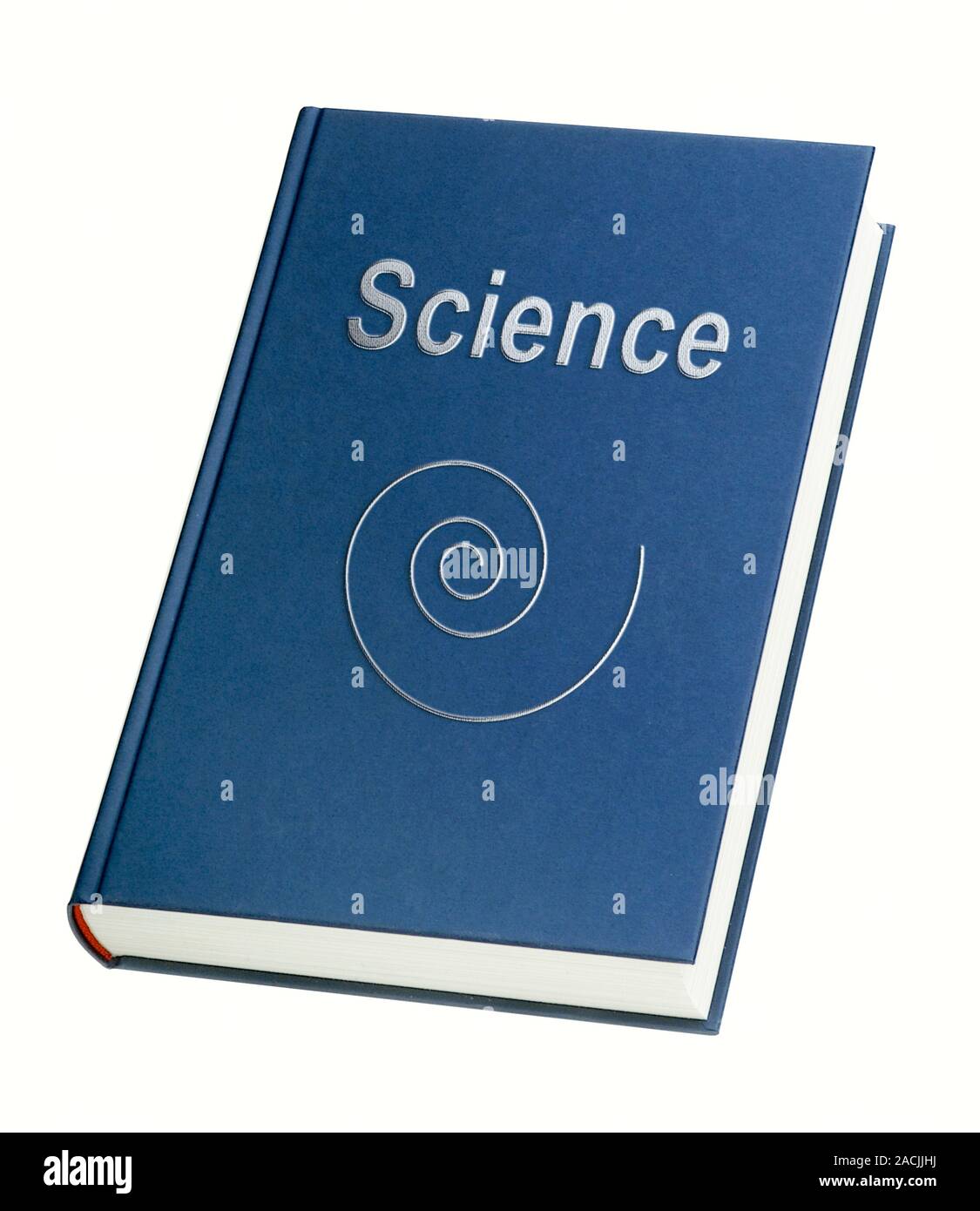 Science book. Conceptual image of a book with the word science and a ...