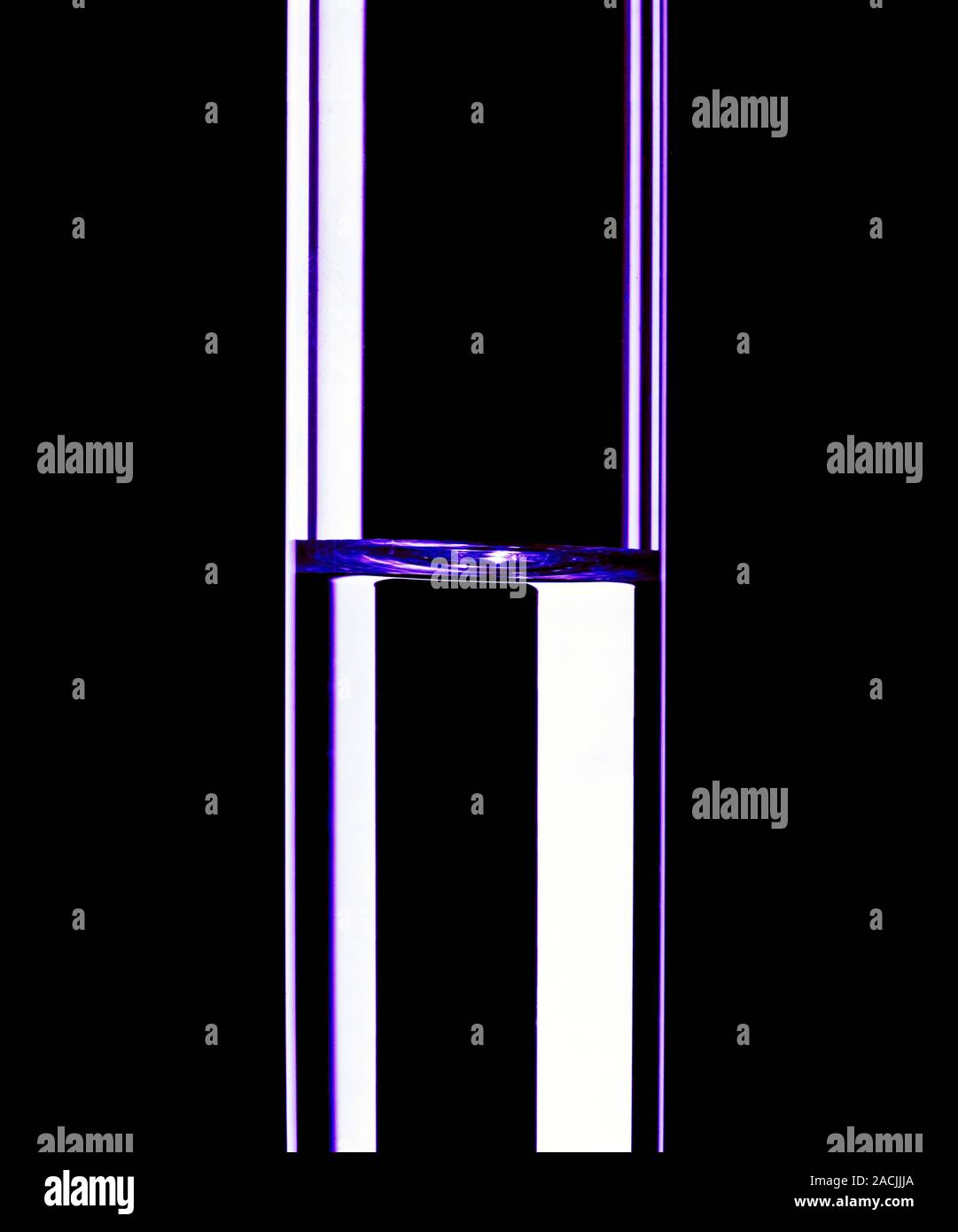Test tube meniscus. Liquids in laboratory glassware will form a ...