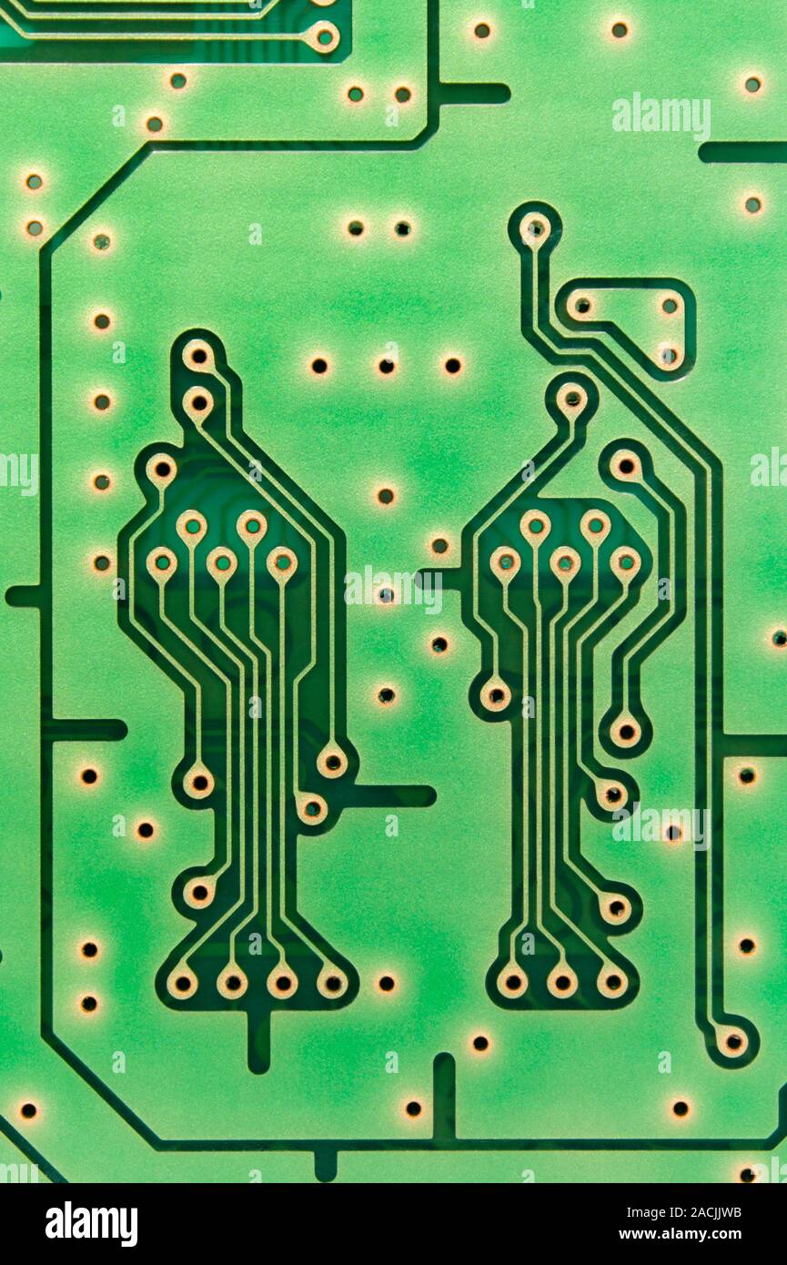 Memory card circuit board. Printed circuit board (pcb) from an SD ...