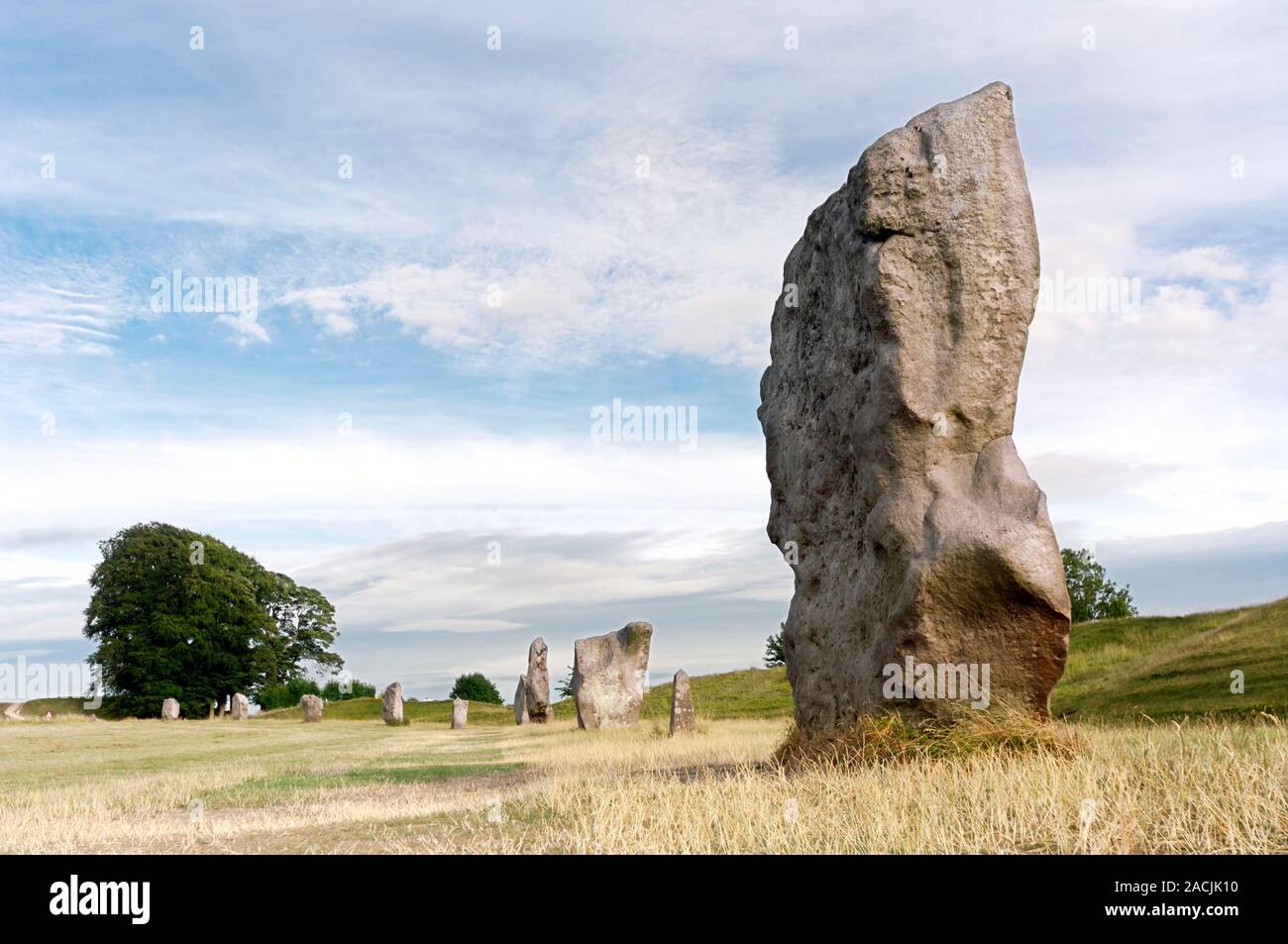 Neolithic standing stones. These stones are part of Avebury henge, a ...