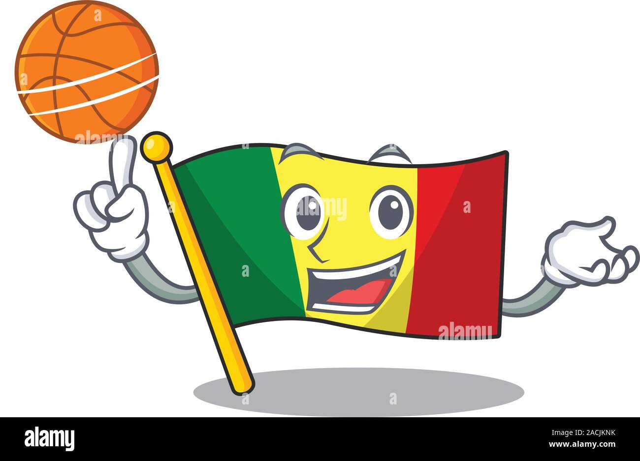 Mascot of flag mali cartoon character style with basketball Stock ...