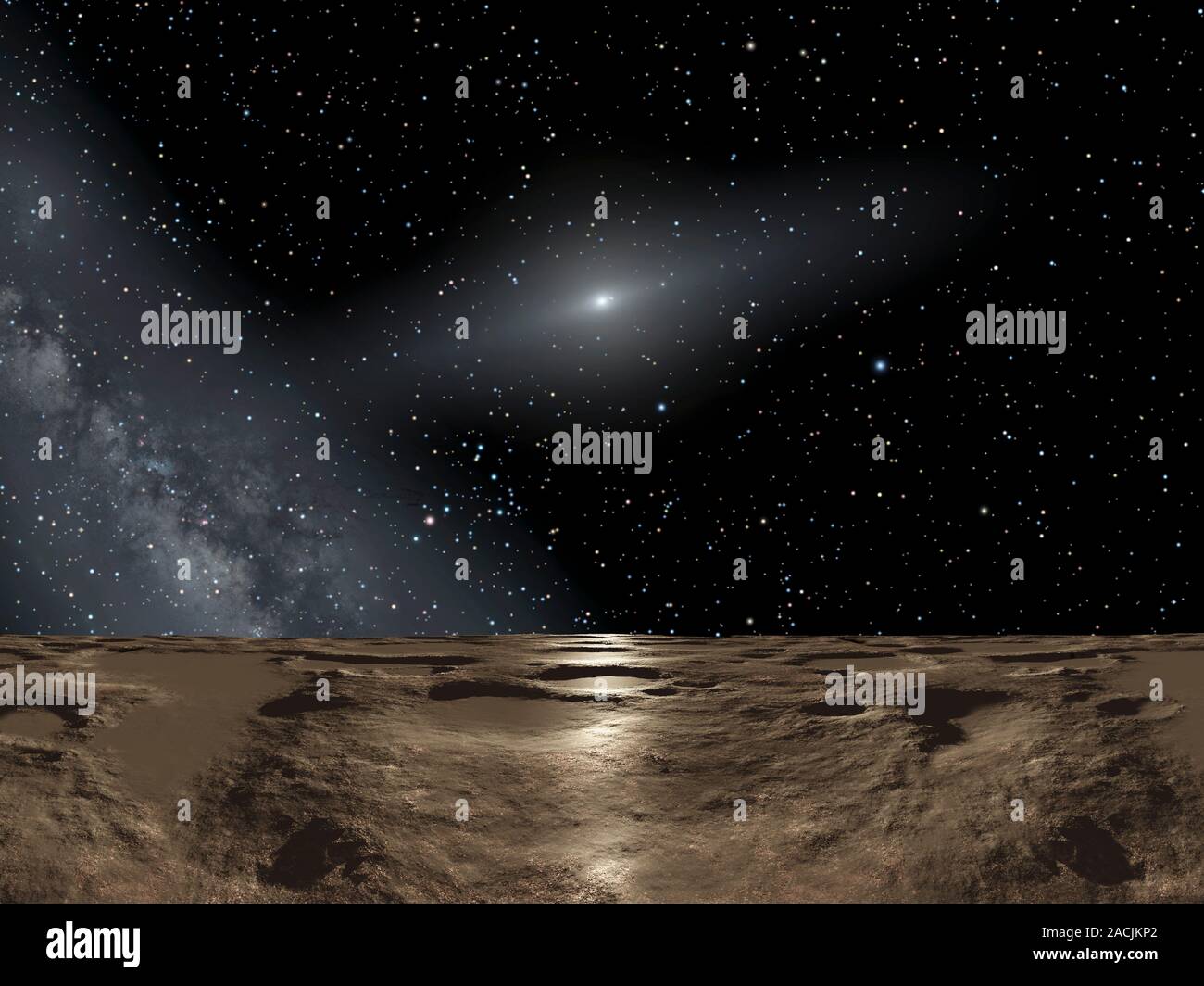 The Sun seen from Sedna. Artwork of the view from the surface of Sedna ...