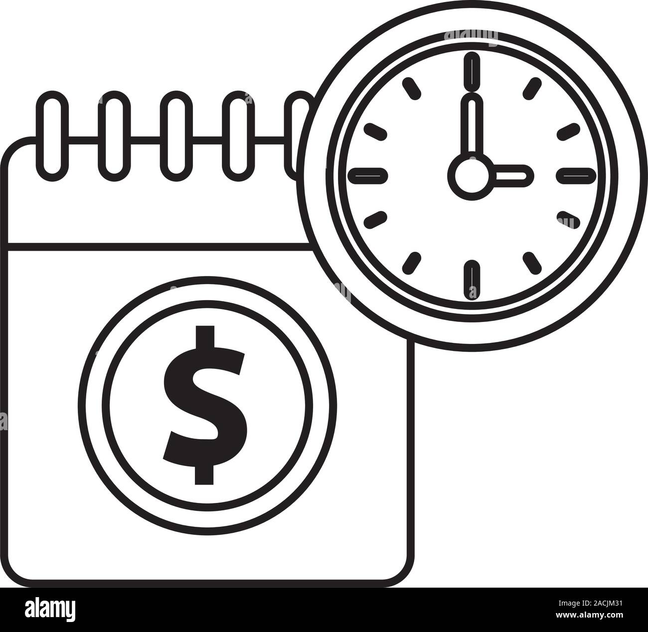 calendar with dollar symbol and watch Stock Vector Image & Art - Alamy