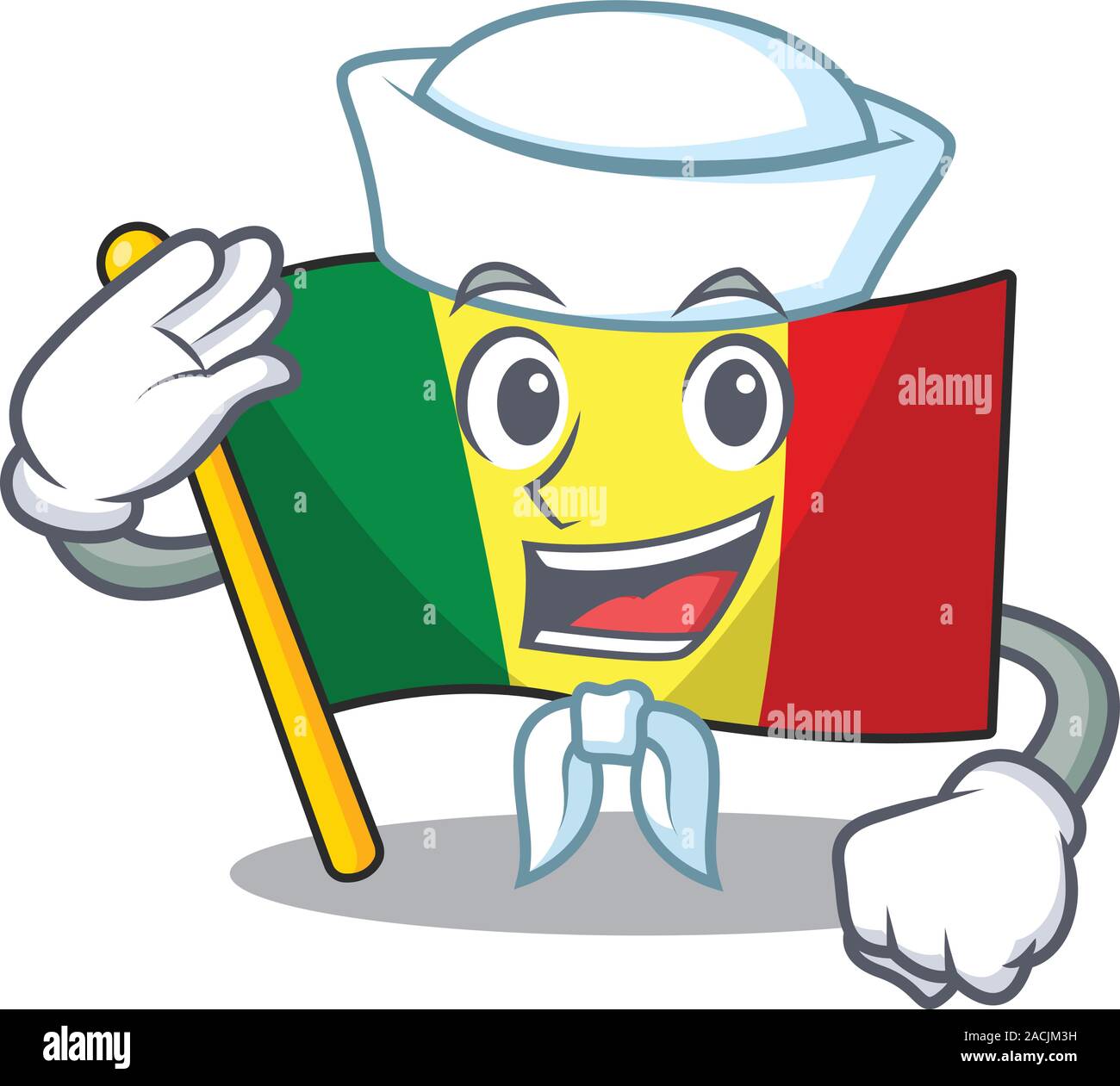 Mascot of Cute flag mali Sailor cartoon character Stock Vector Image ...