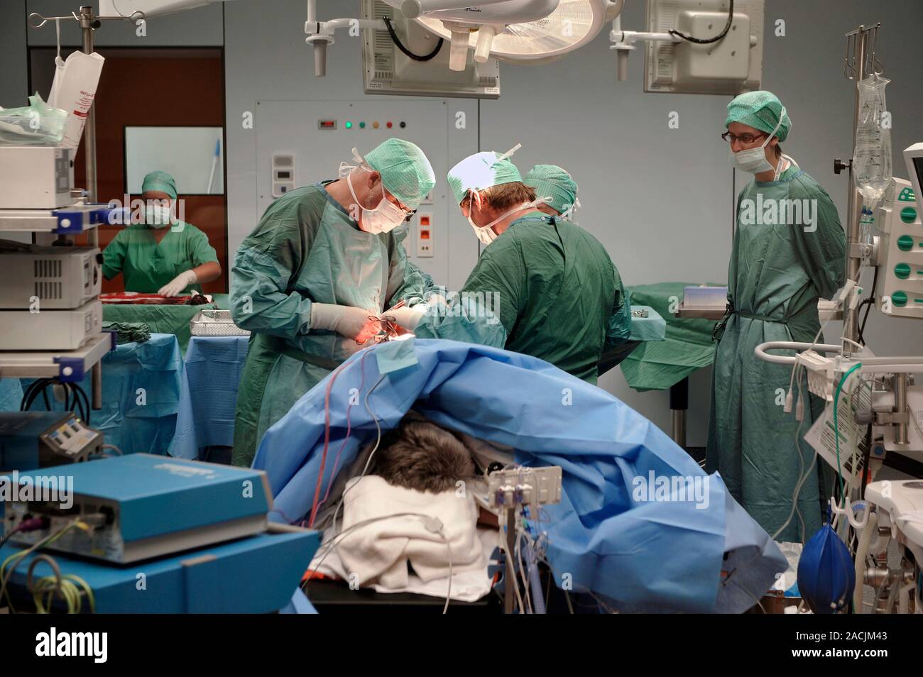 Operating theatre. Surgical team operating on a patient Stock Photo - Alamy