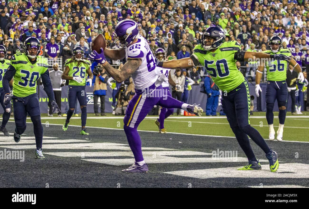 Seattle, United States. 2nd Dec, 2019. Minnesota Vikings tight end Kyle ...