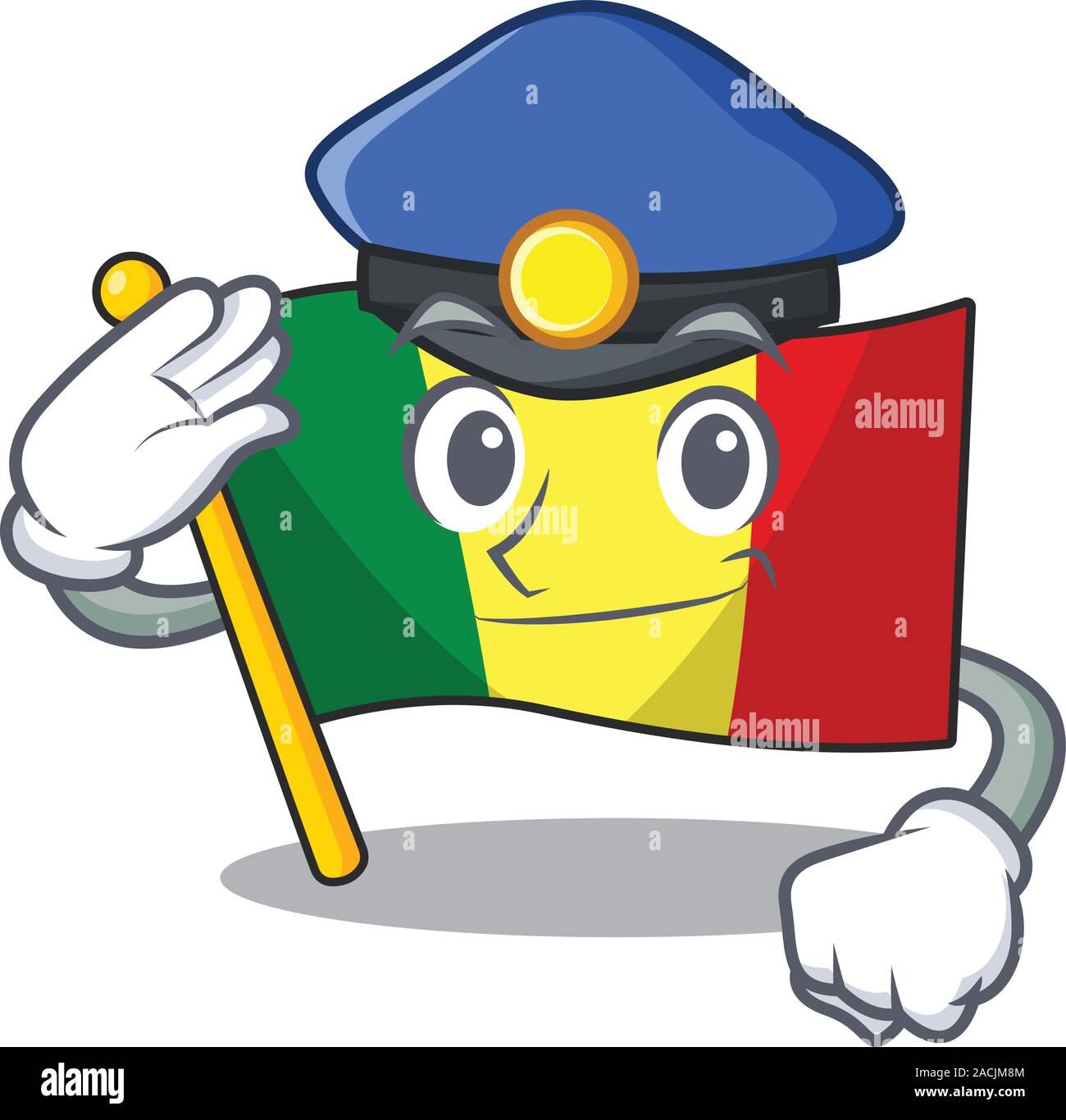 Flag mali Cartoon character dressed as a Police officer Stock Vector ...
