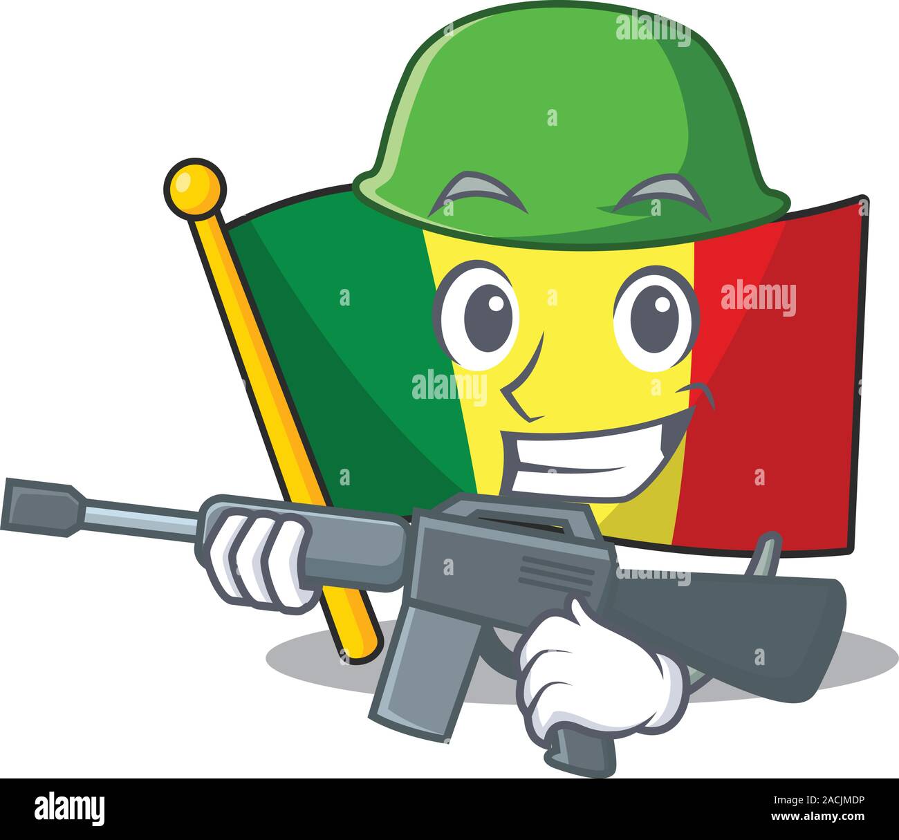 A cartoon style of flag mali Army with machine gun Stock Vector Image ...
