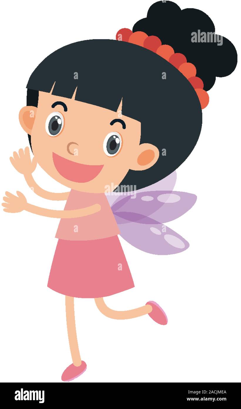 Single character of cute fairy on white background illustration Stock ...