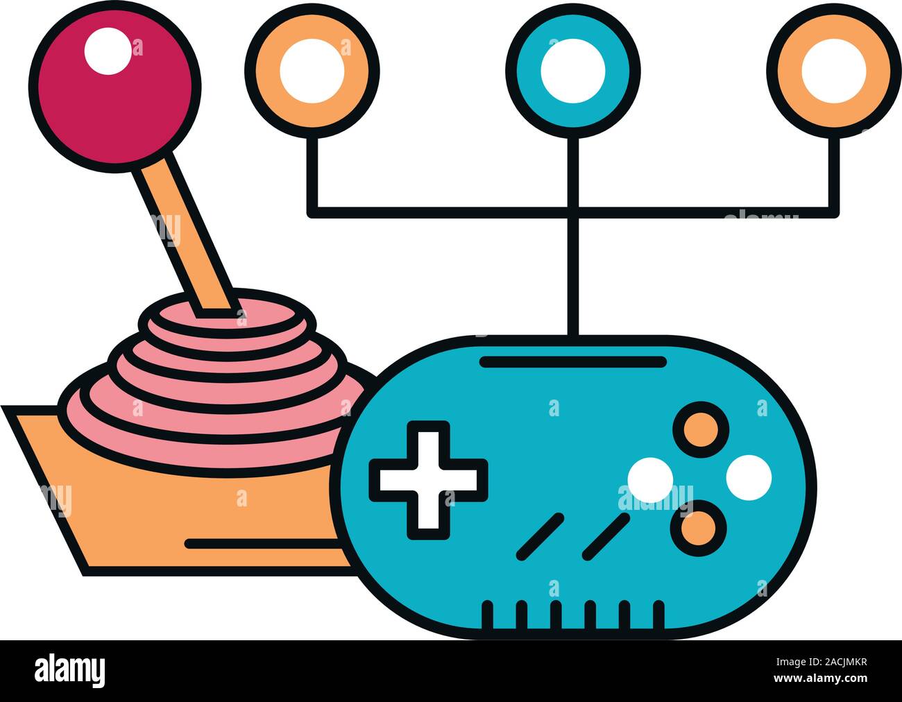 video game control handle with joystick Stock Vector Image & Art - Alamy