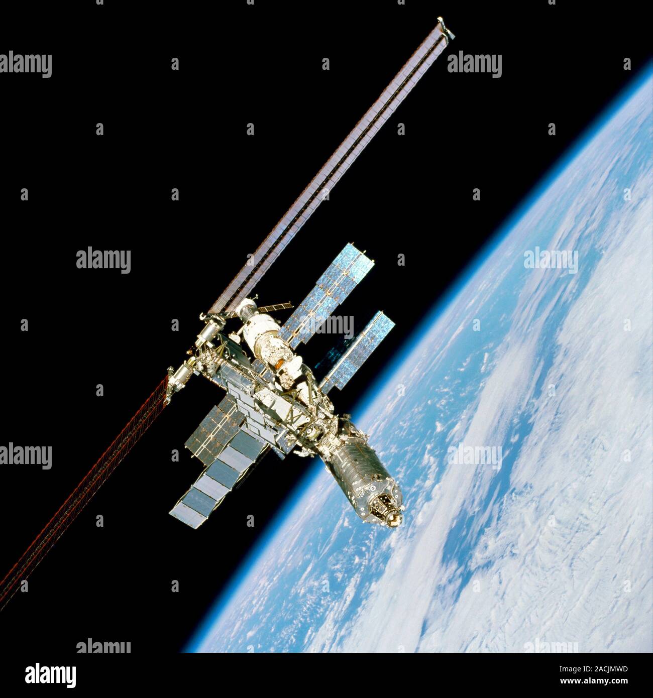 International Space Station (ISS), February 2001, taken from the Space Shuttle Atlantis after ...