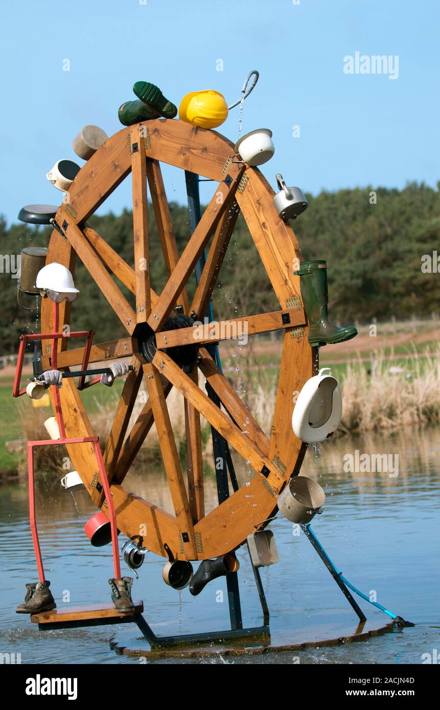 Wooden water wheel made from recycled materials Stock Photo - Alamy