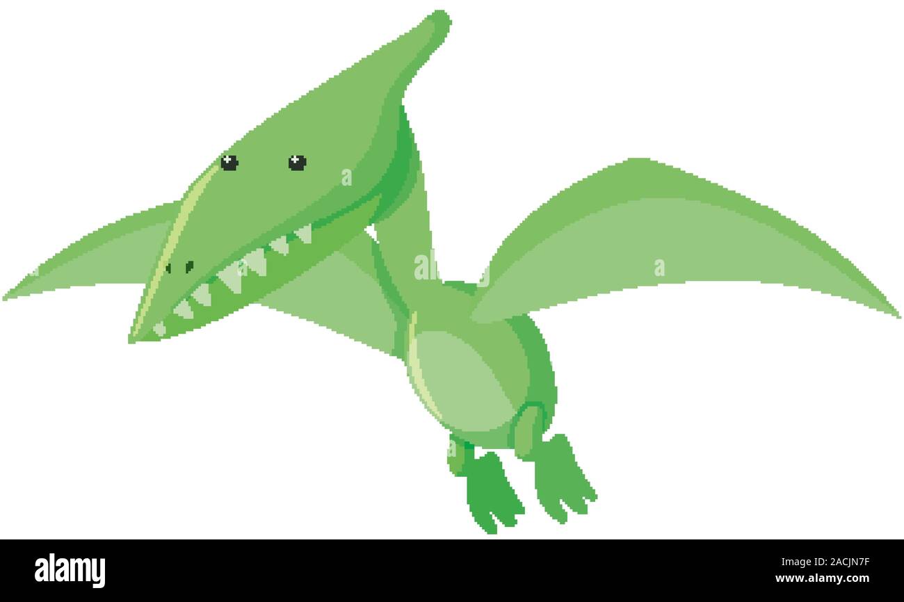 Single picture of green pteranodon illustration Stock Vector Image ...