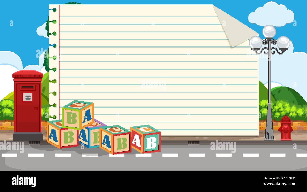 Paper template with road in the background illustration Stock Vector ...