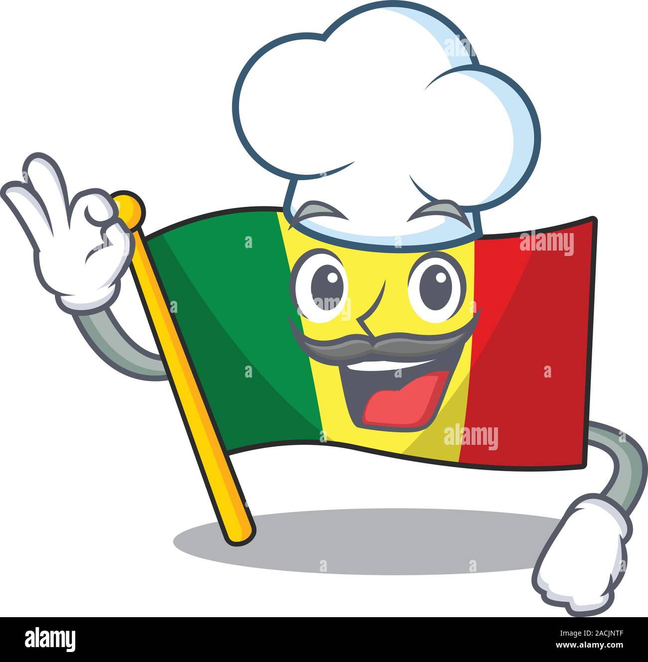 Happy Chef flag mali cartoon character with white hat Stock Vector ...