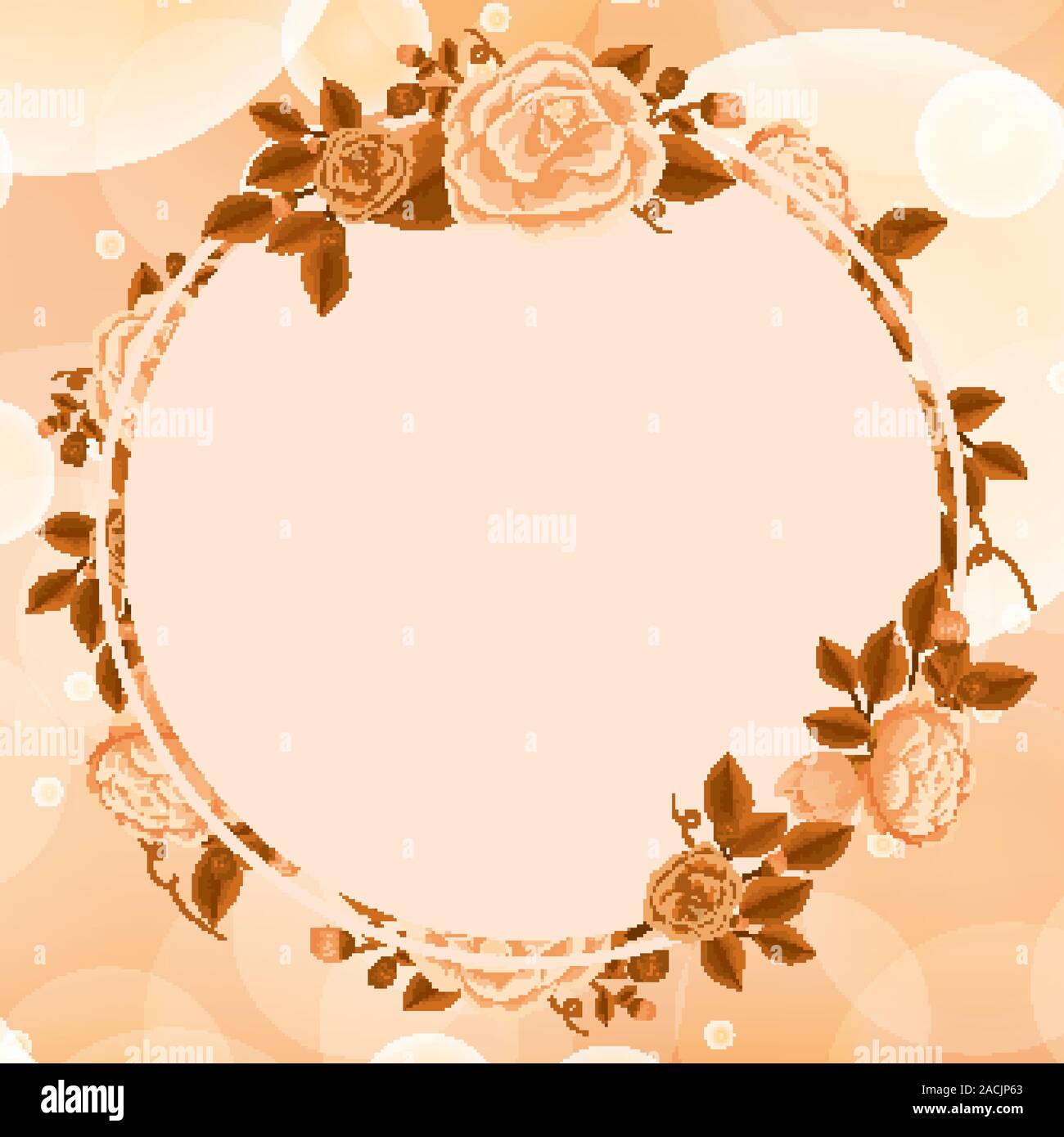 Background design with orange flower frame illustration Stock Vector ...