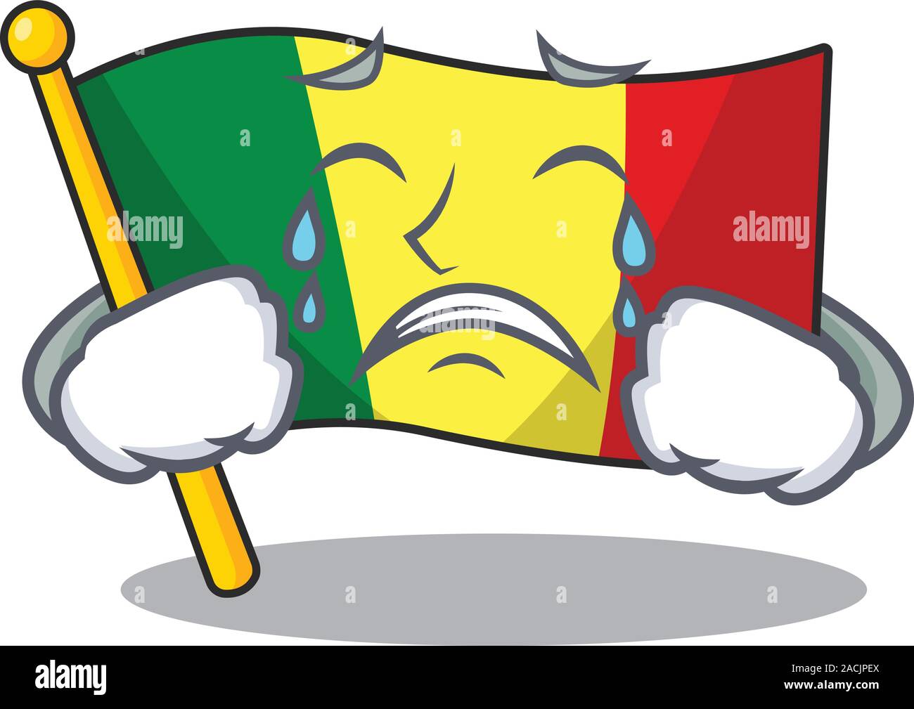 Sad Crying flag mali mascot cartoon style Stock Vector Image & Art - Alamy
