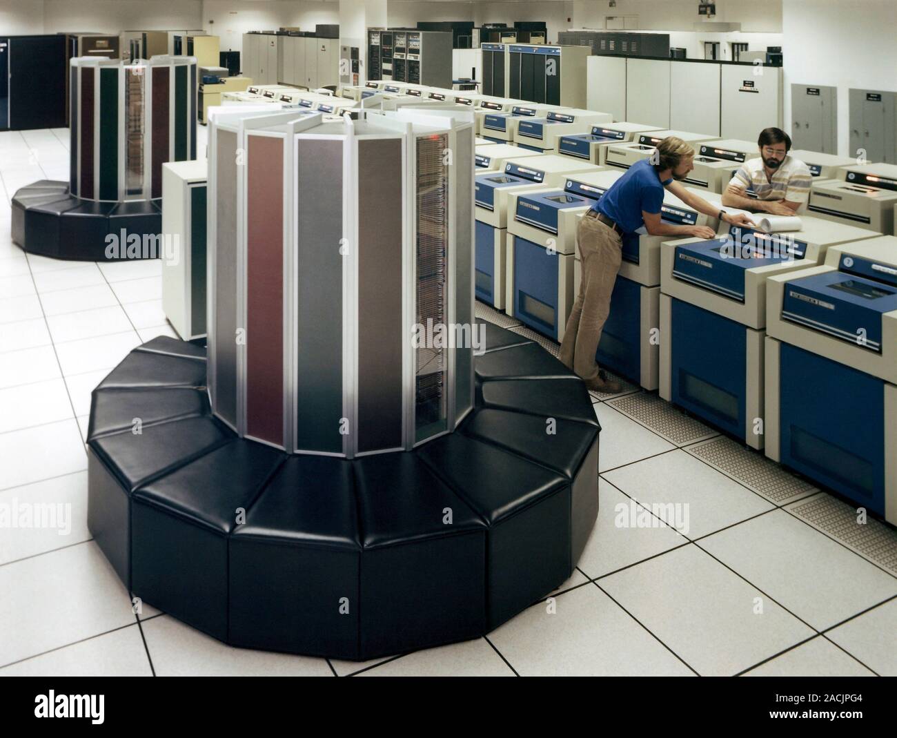 Cray-1 supercomputer. Operators and units of a Cray-1 supercomputer at ...