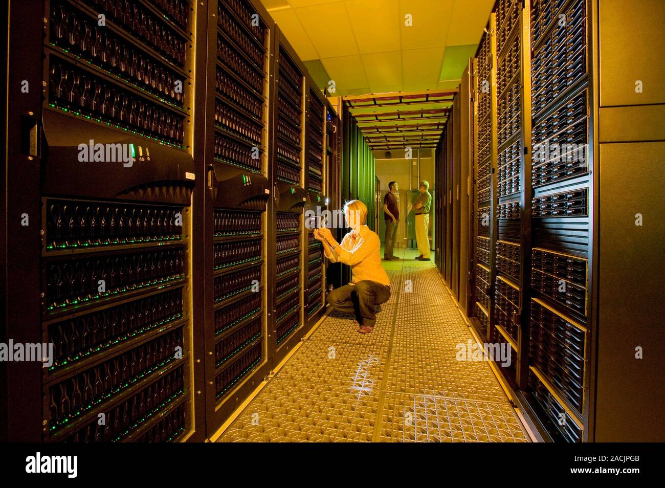 Hyperion supercomputer. Researchers working on units of the Hyperion ...