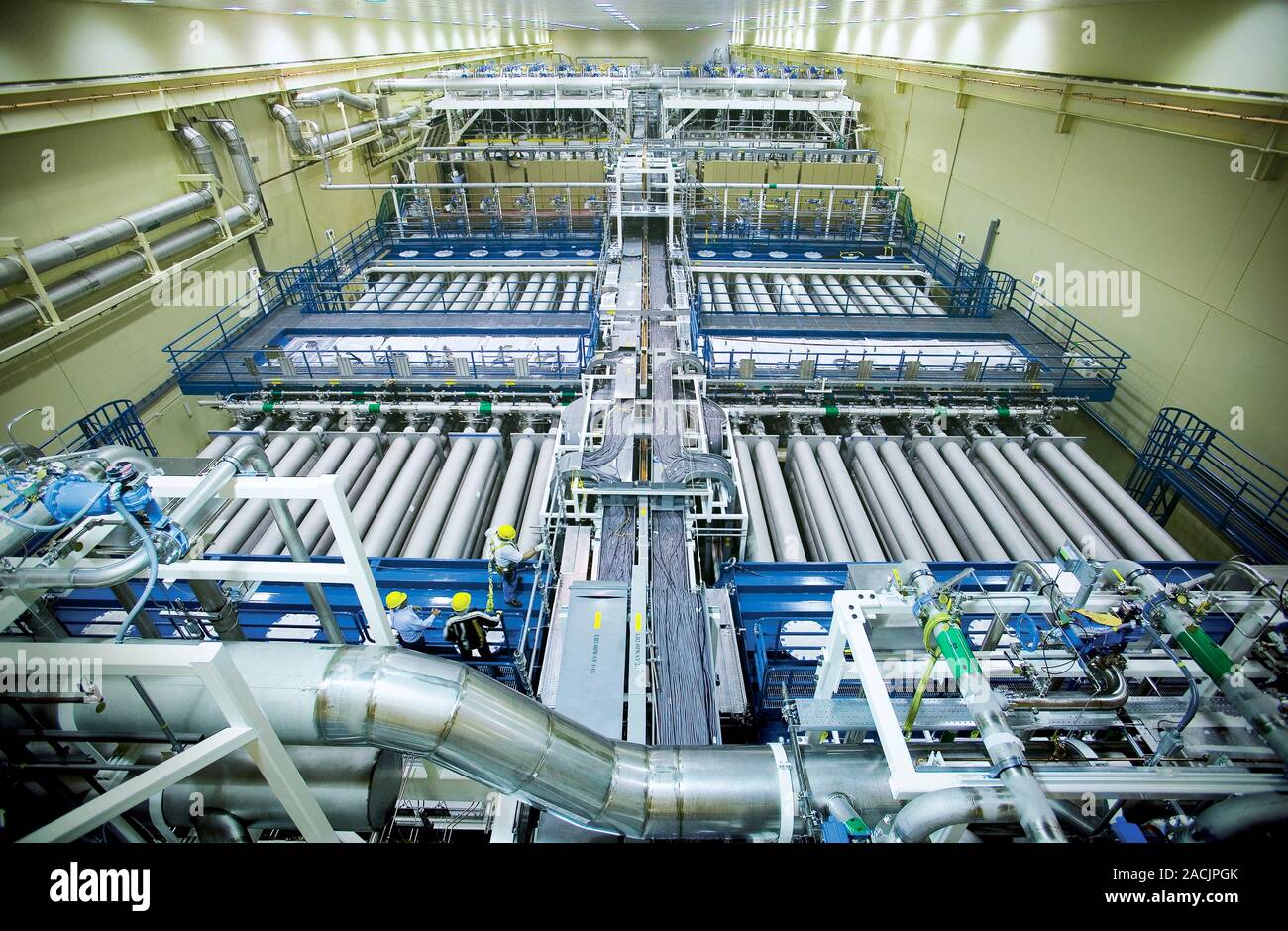 Nuclear fusion research. Beam path at the National Ignition Facility ...