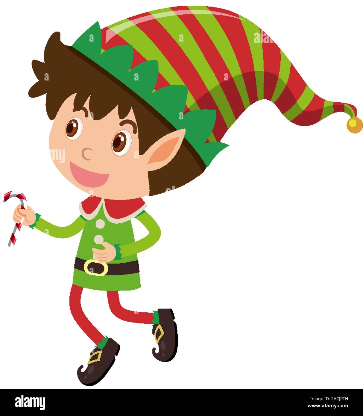Single character of christmas elf on white background illustration ...