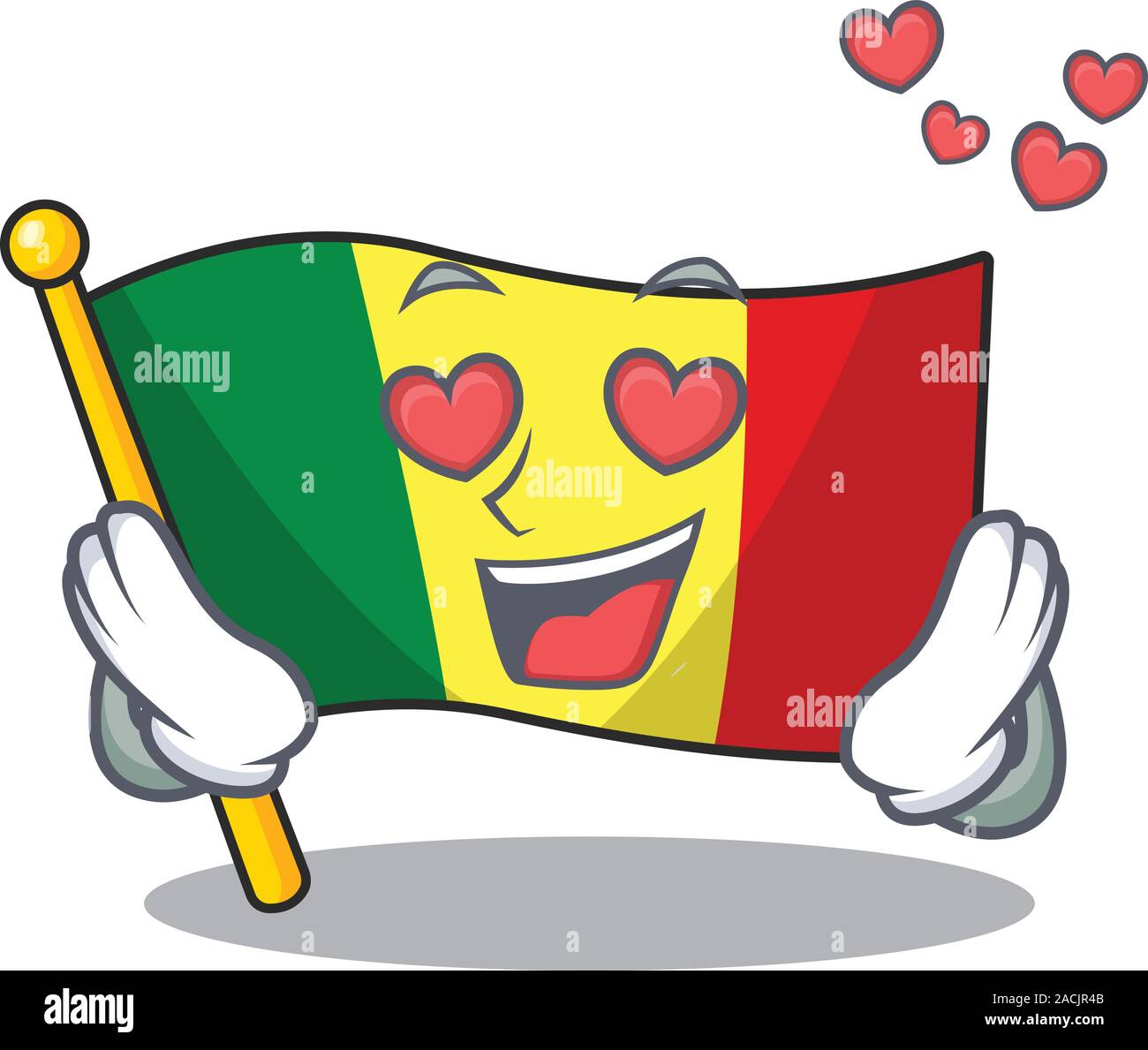 falling In love Happy cute flag mali cartoon design Stock Vector Image ...