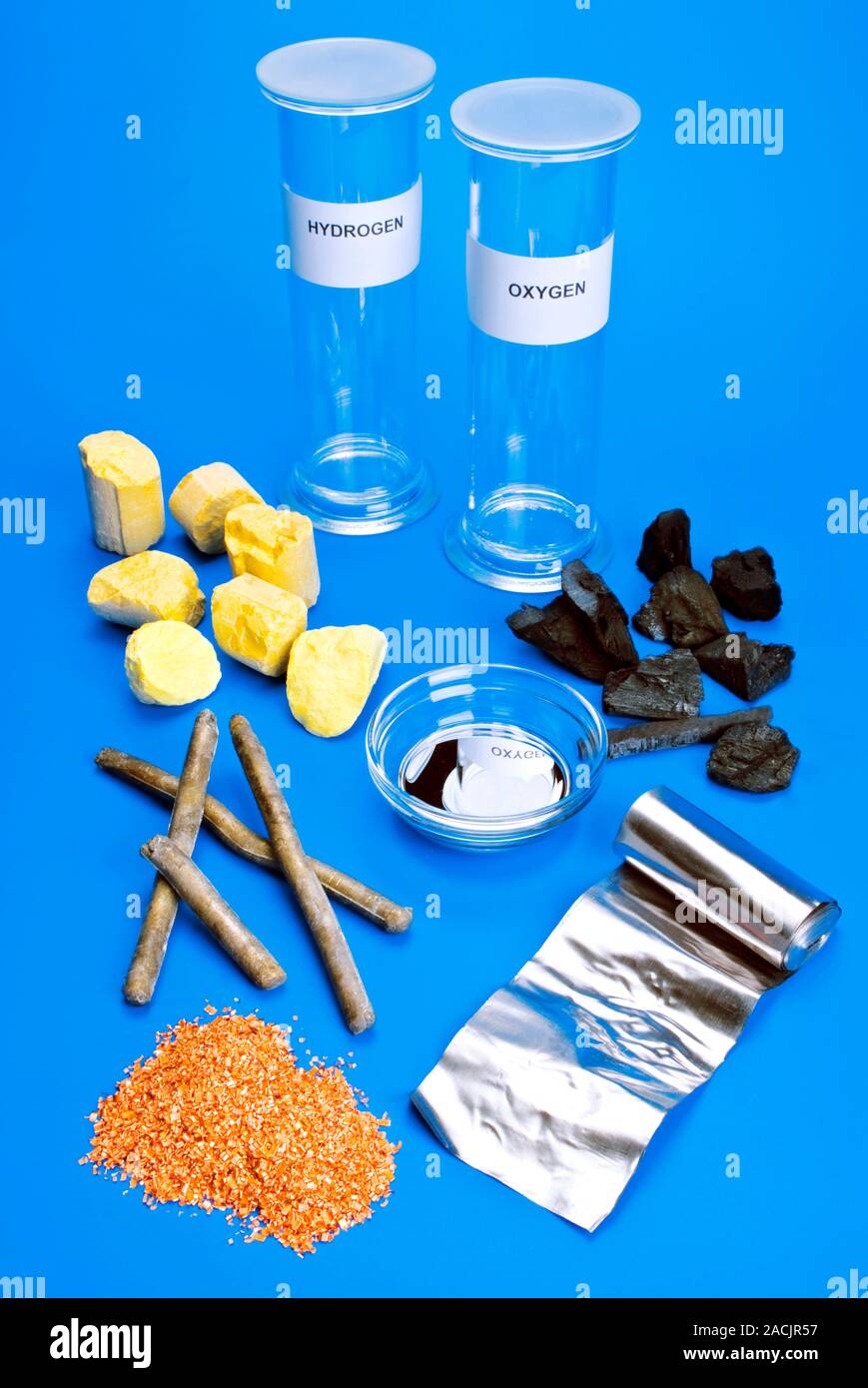 Assorted chemical elements. Both metals and non-metals are included ...