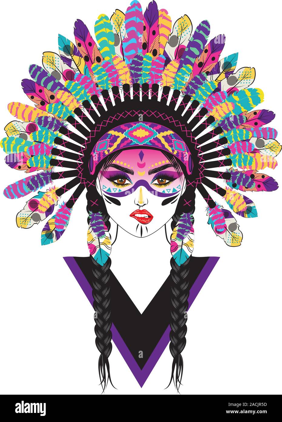 Indian chief war bonnet Stock Vector Images - Alamy