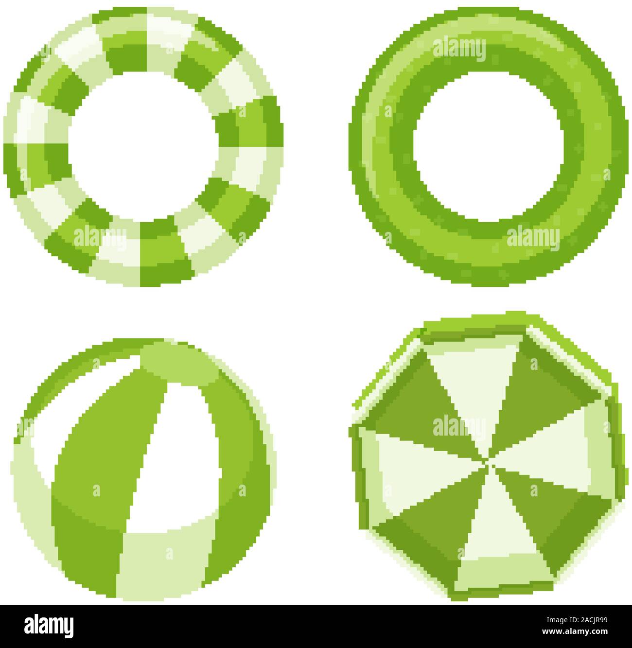 Isolated rings and ball in green color illustration Stock Vector Image ...