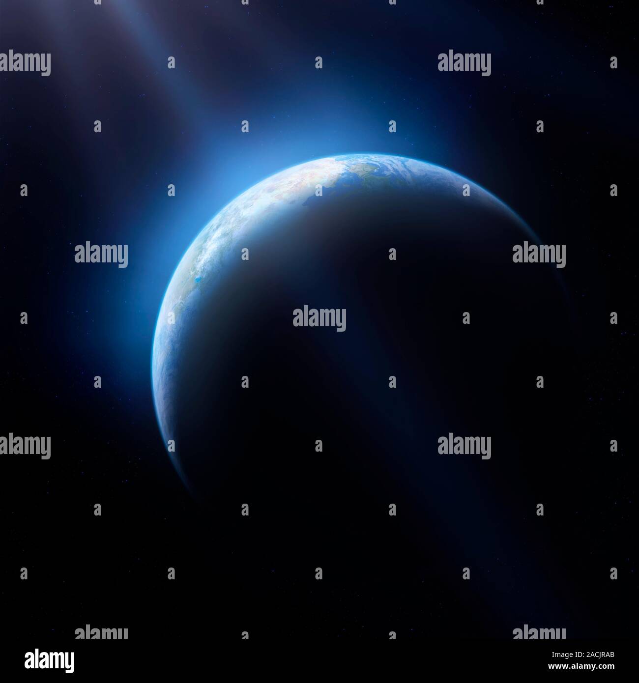 Crescent Earth. View towards the Earth from a distance of 40,000 ...