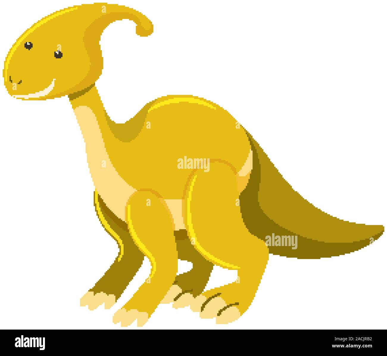 Single picture of yellow parasaurolophus illustration Stock Vector ...